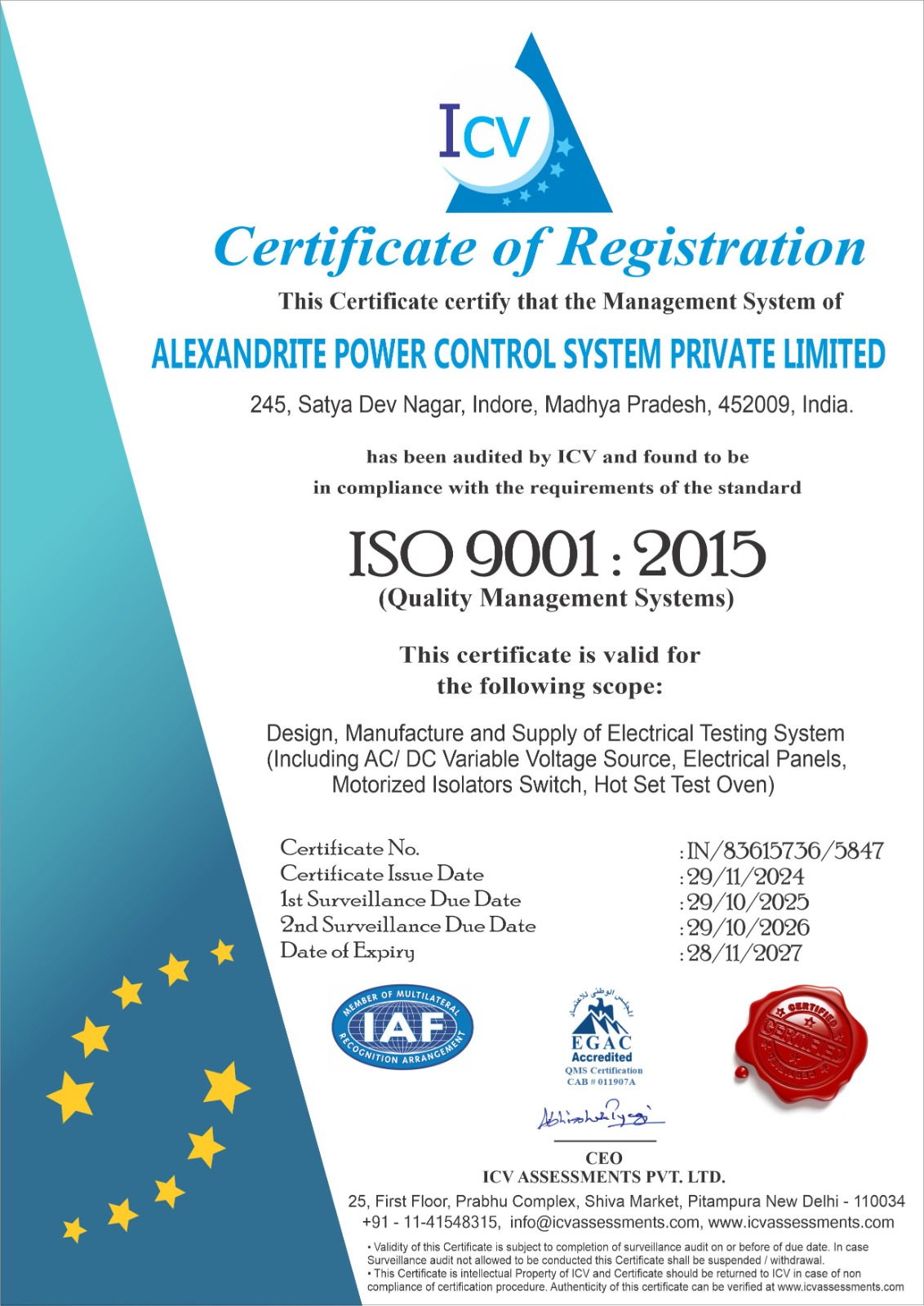 Certificates – APC System